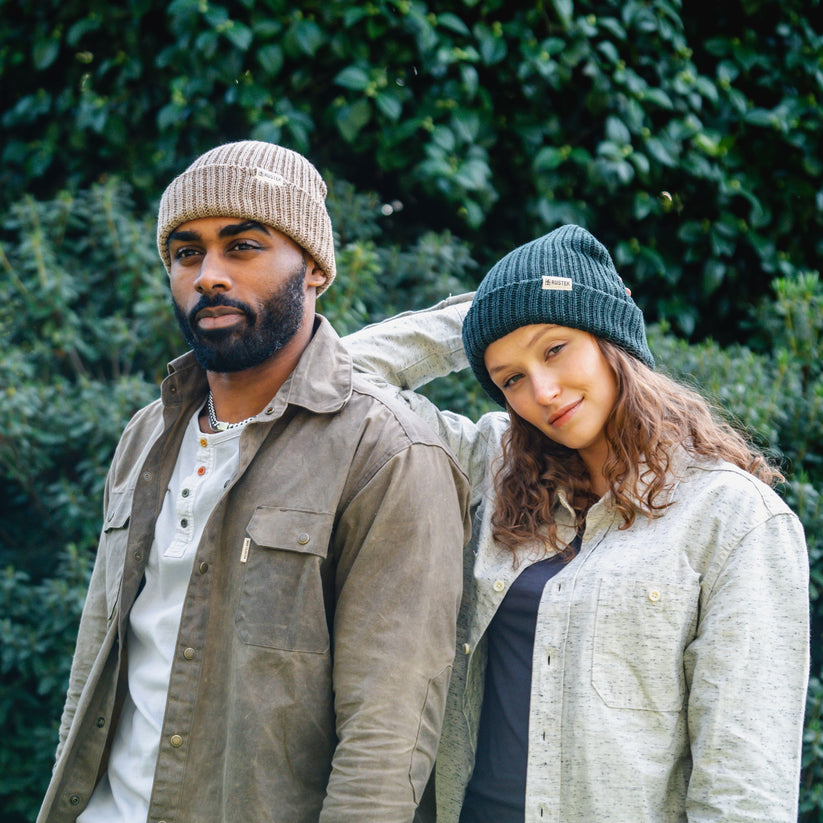 Rustek Double Rib 100% Merino Wool Beanie | Green