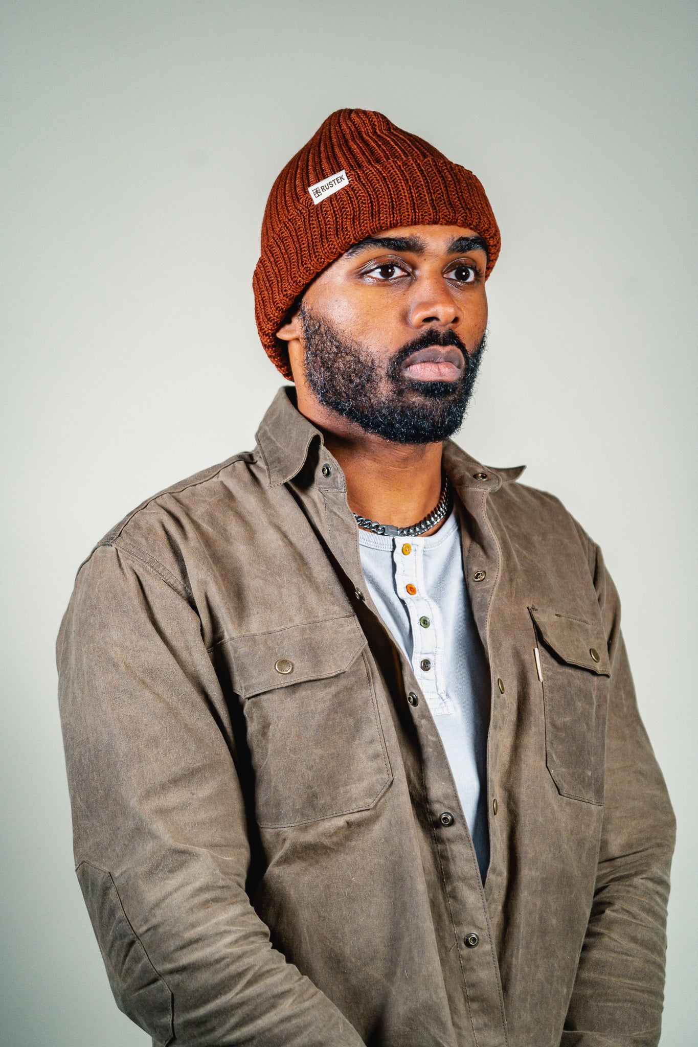 Rustek Double Rib 100% Merino Wool Beanie | Beige